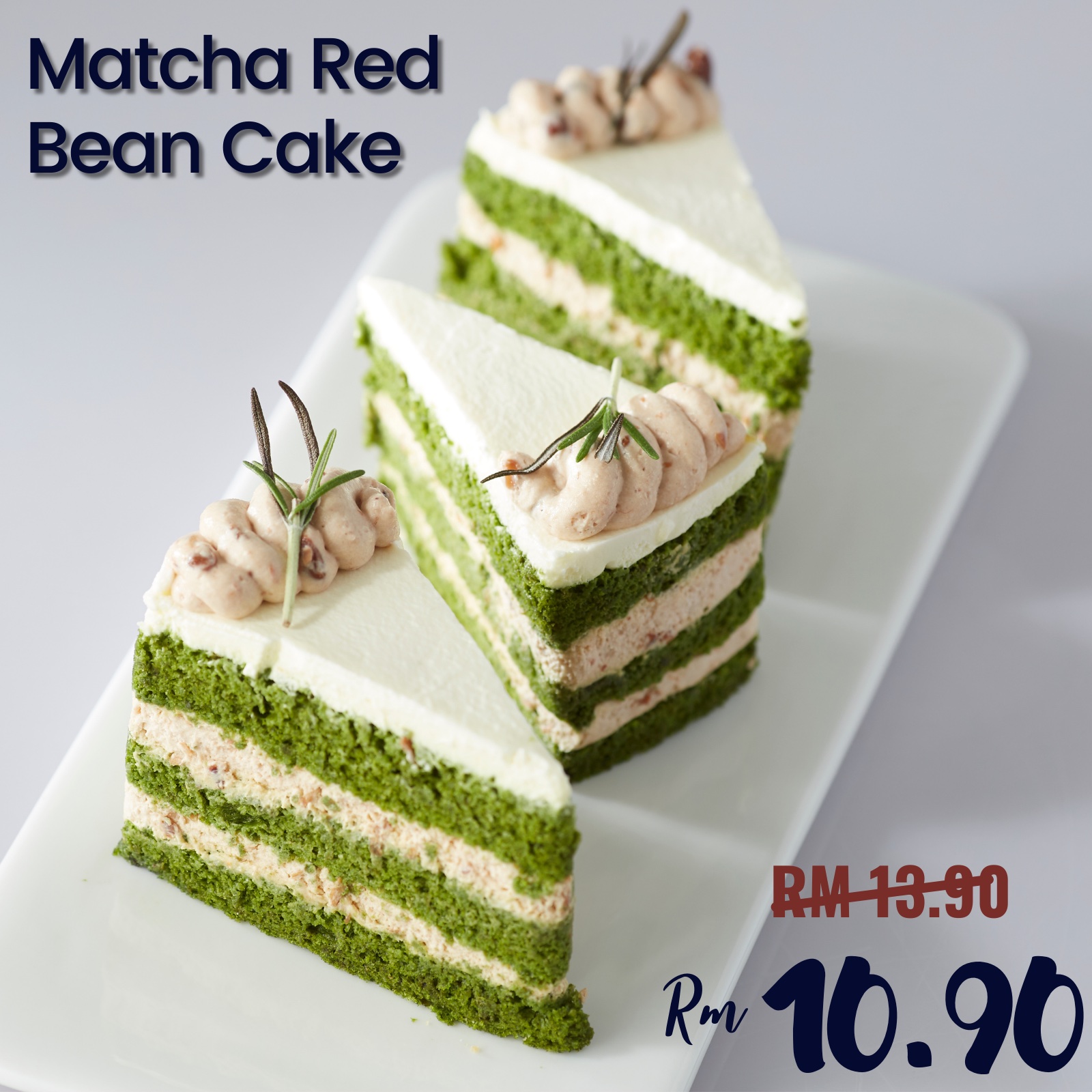 Match Red Bean Cake (Slice) | Slice Cake Delivery - YuBake