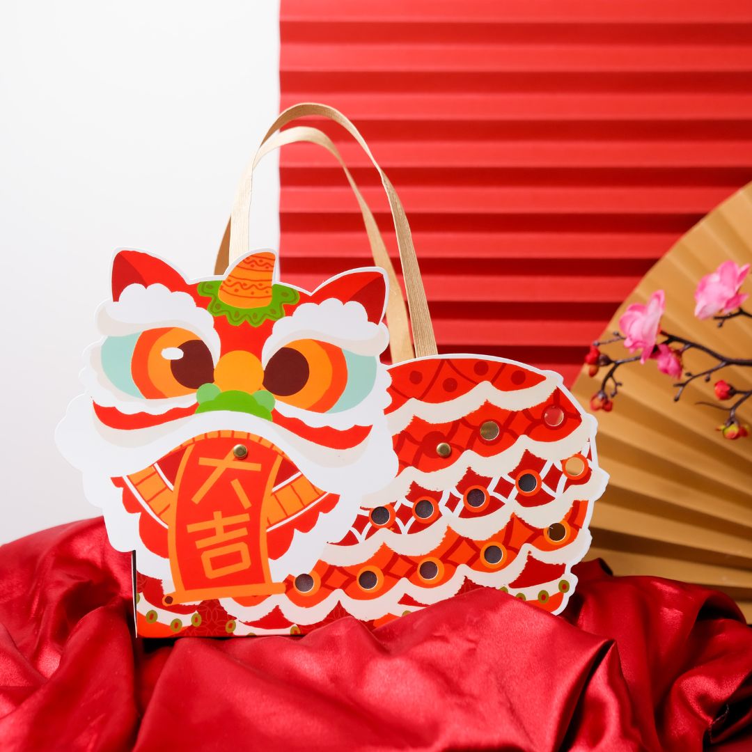 Lion Dance Gift Box for CNY Cookies 新年舞狮礼盒 - YuBake