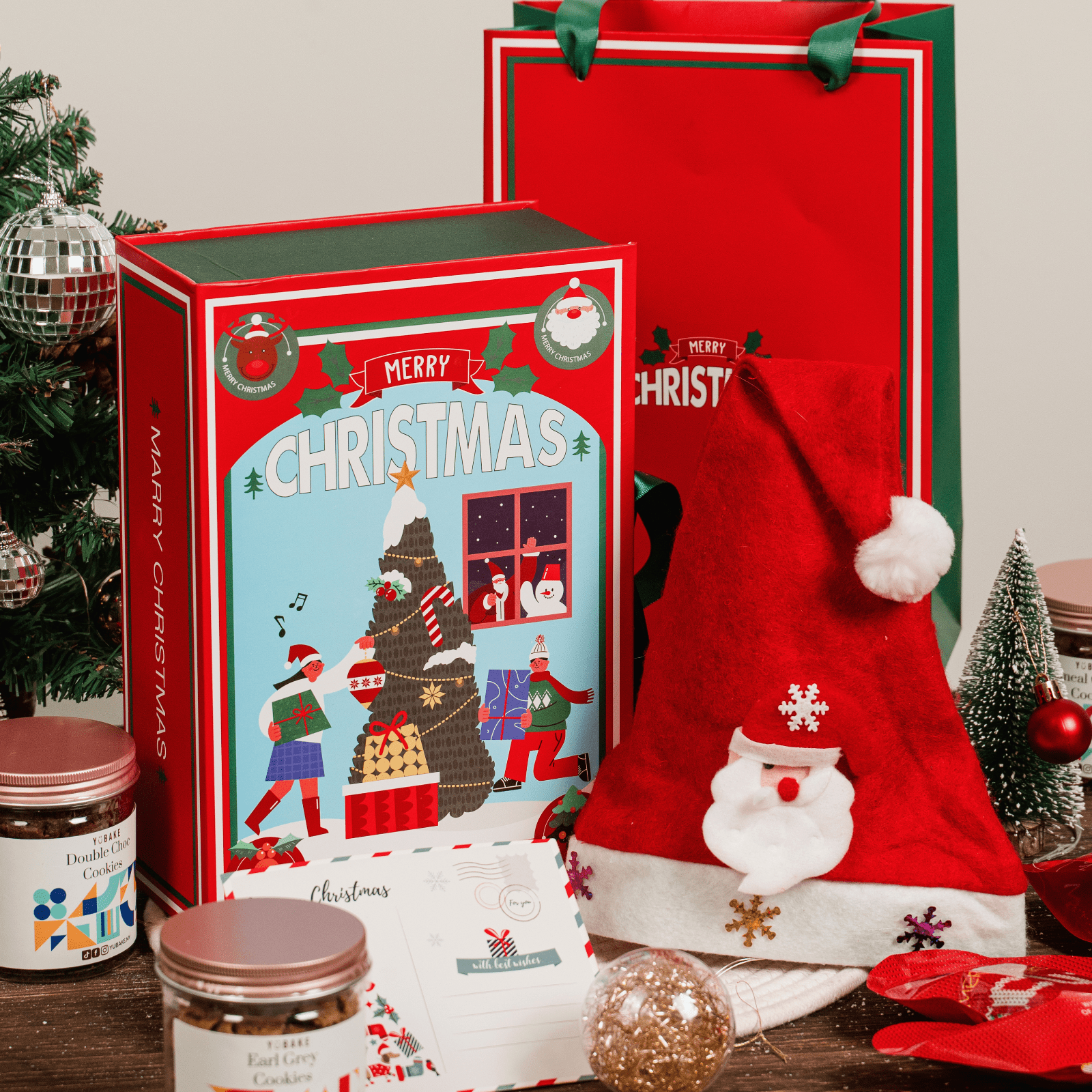 Premium BIG Box mini Cookies Xmas Set - Delivery in KL - YuBake