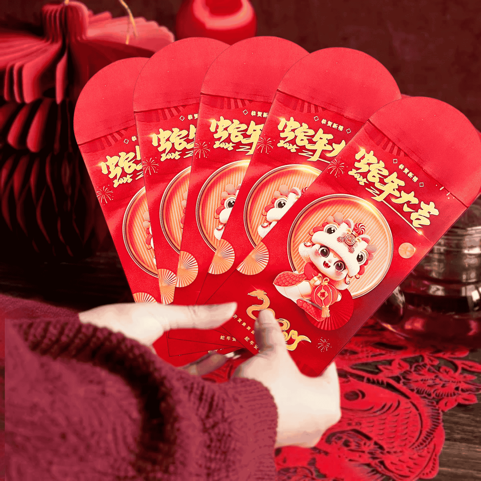 Cute Dragon Ang Pao Packet - KL CNY Cookies Delivery - YuBake
