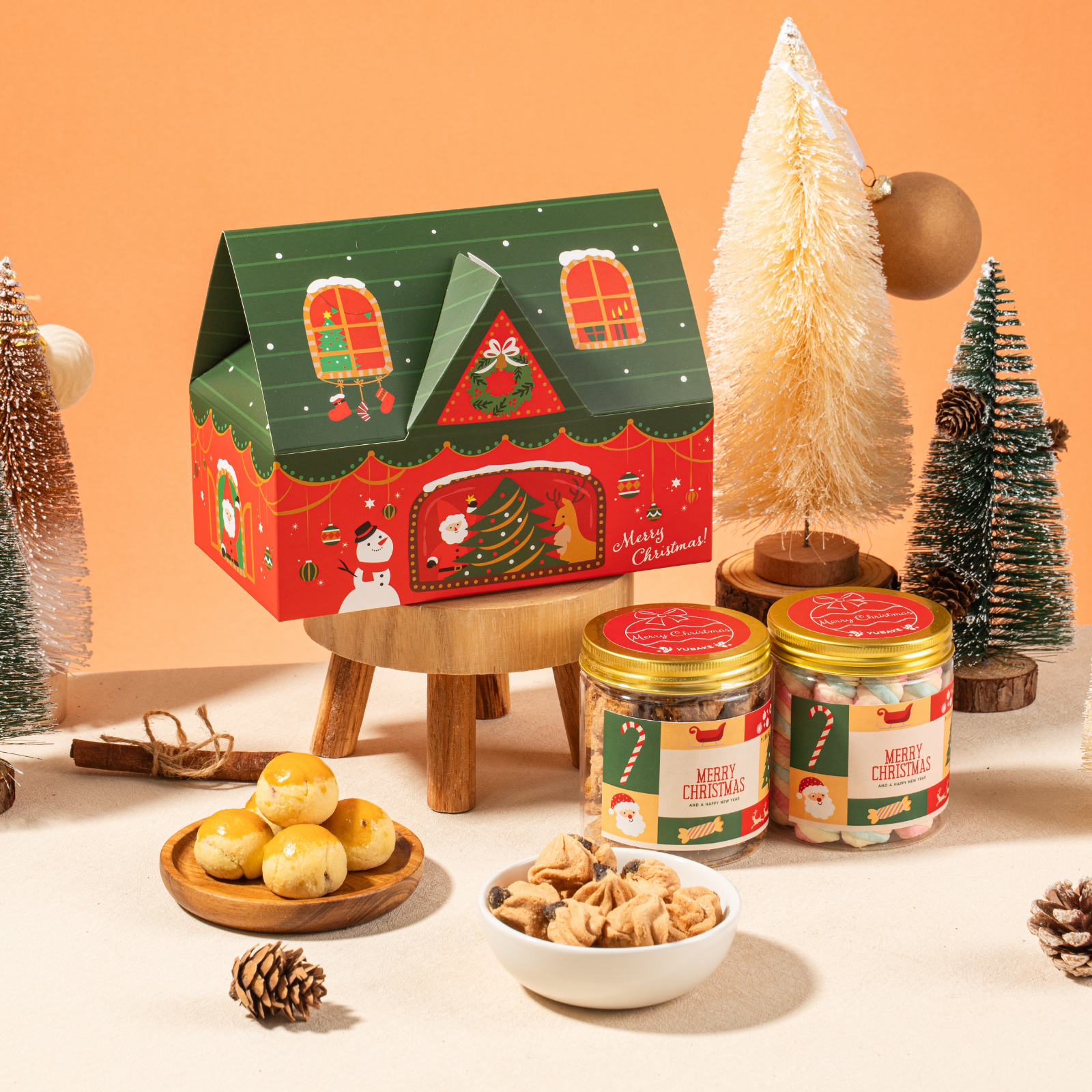Xmas House Double Cookie Christmas Gift Set - YuBake