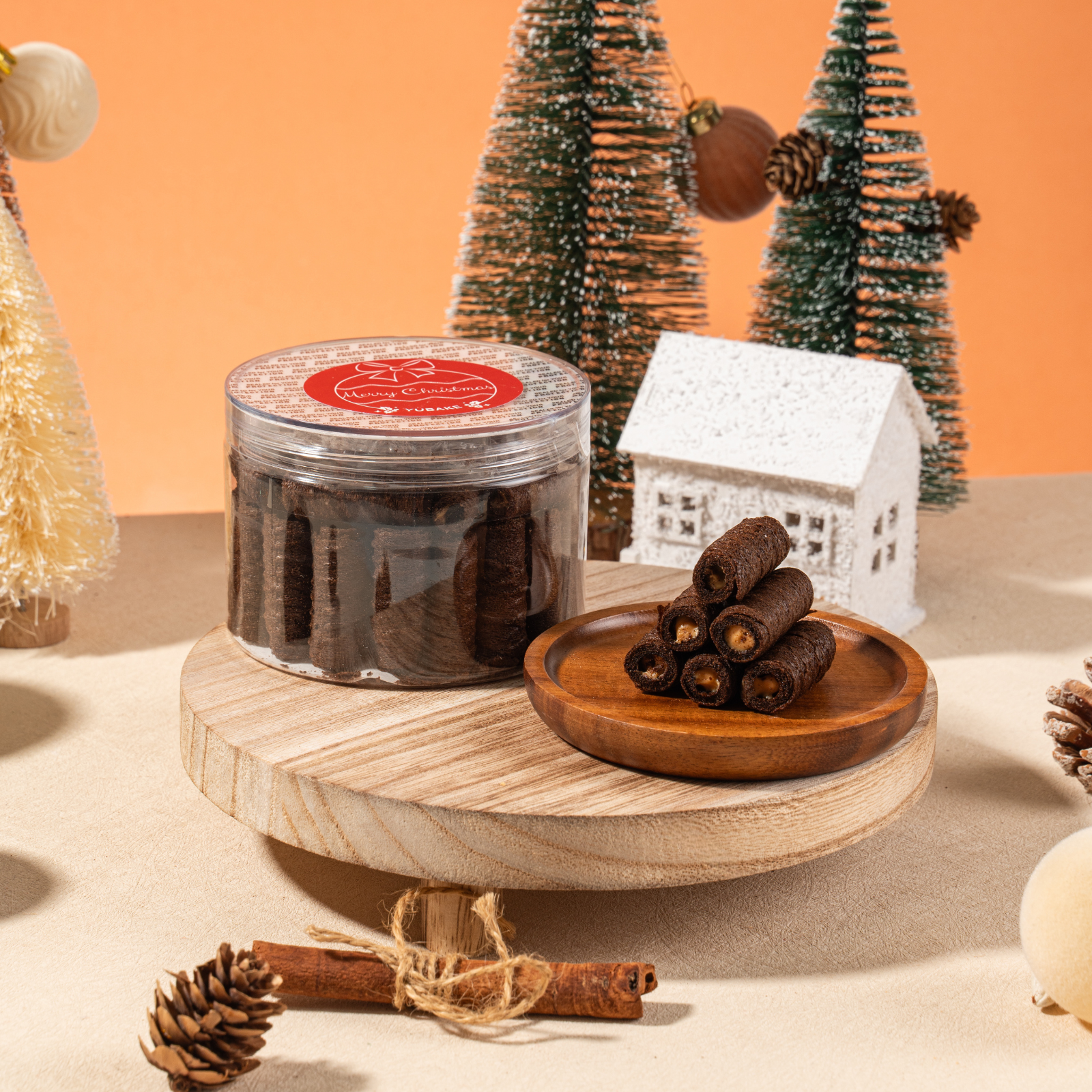 Charcoal Peanut Egg Roll - Christmas Series - YuBake