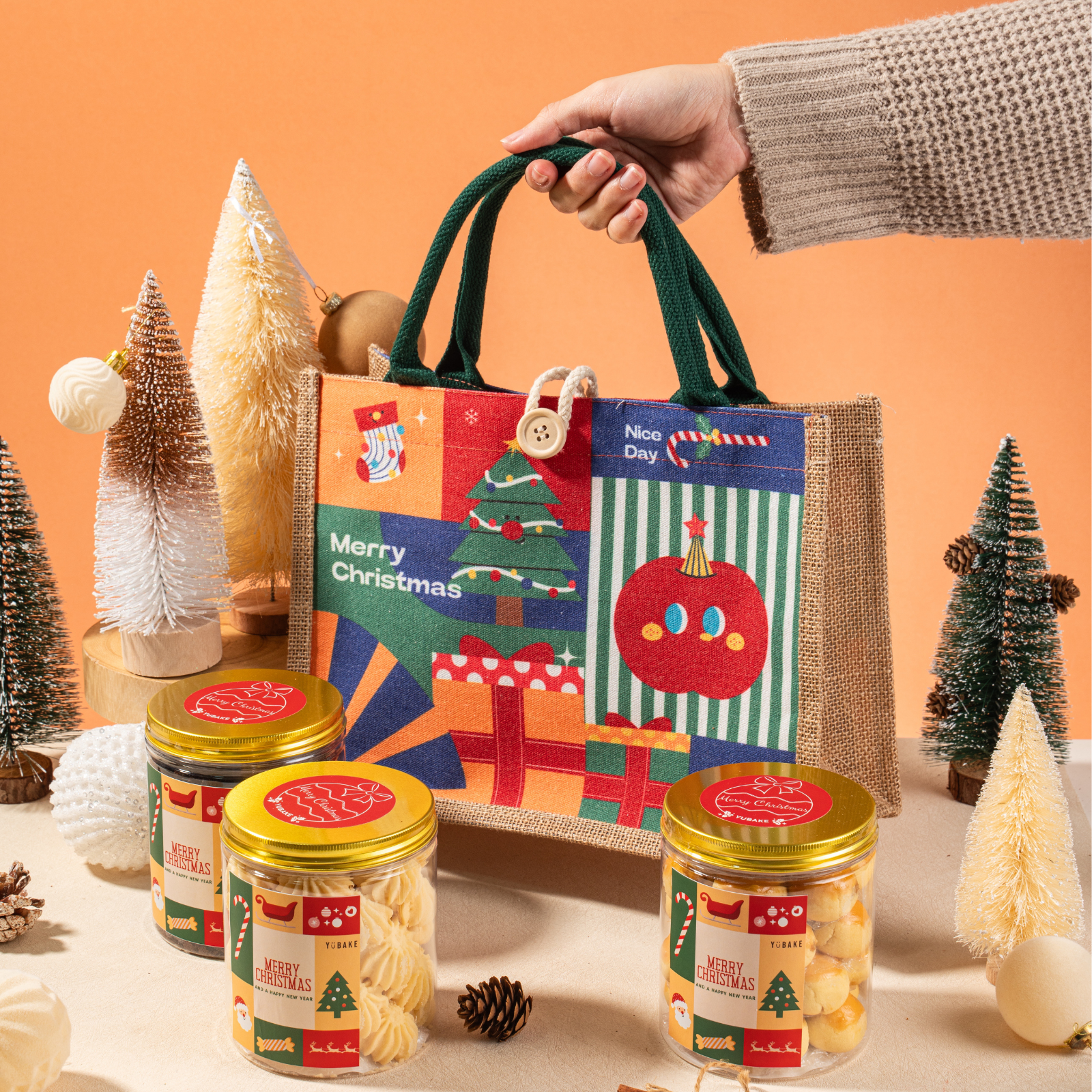 Canvas Bag Christmas Cookies Gift Set - Delivery in KL - YuBake